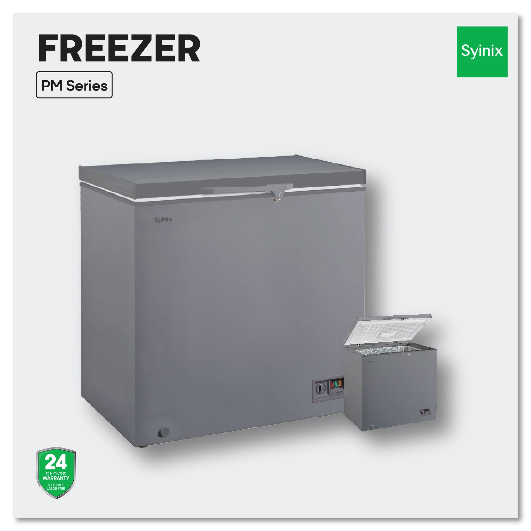 Syinix Freezer PM Series All Round Cooling Grey 202L FZ90F02K